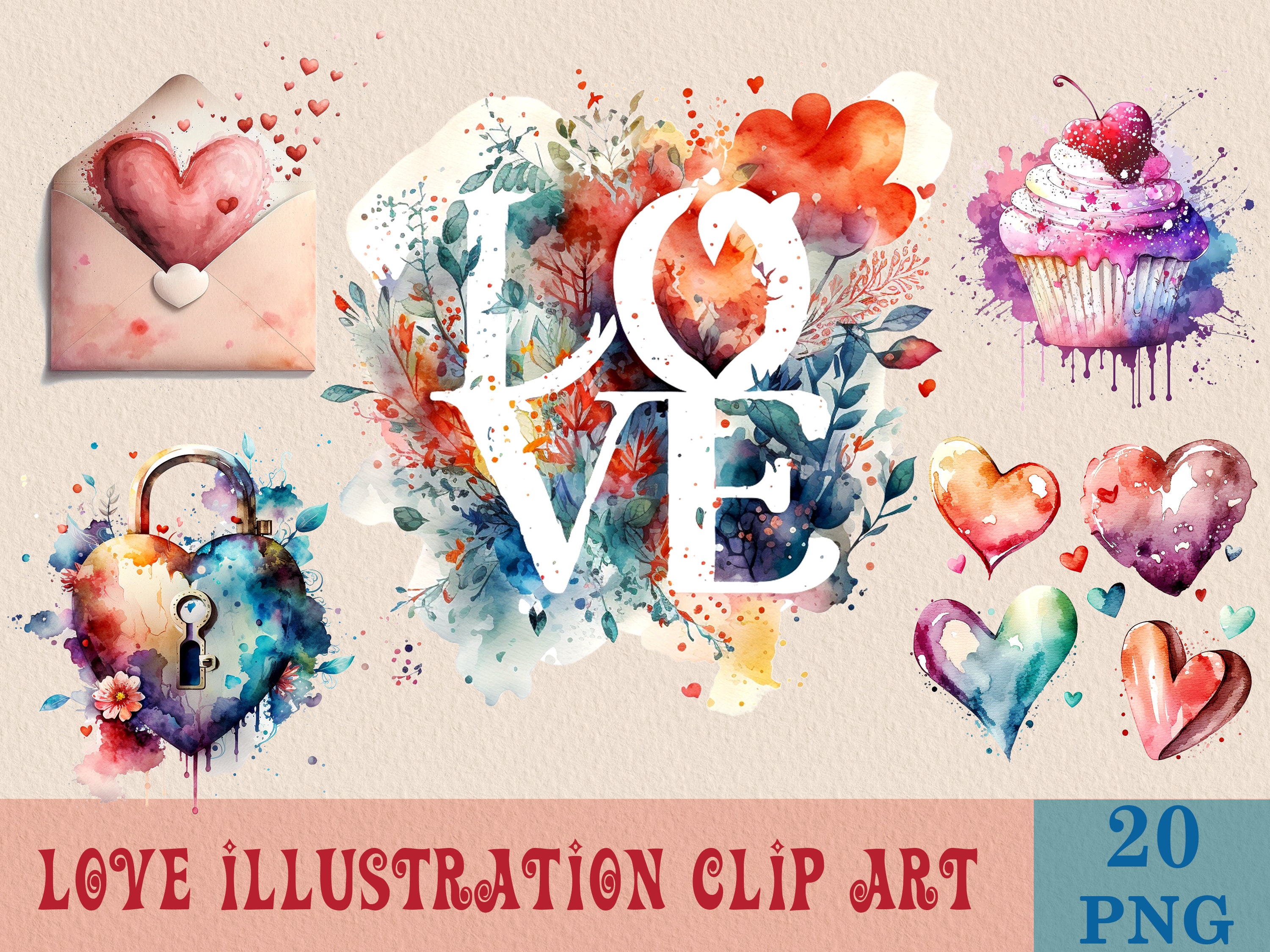 Love Clipart Bundle, Love Romance Clipart, Love Art Png, Love ...