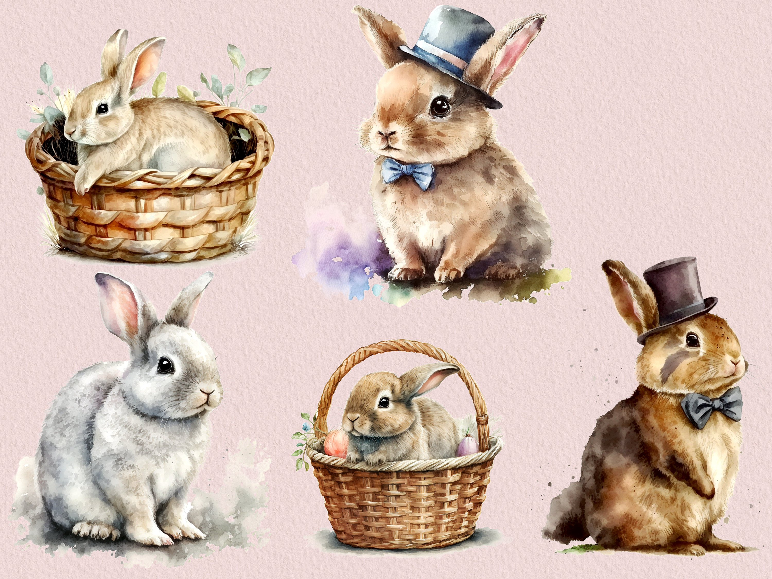 Easter Clipart Bundle, Easter Bunny Clipart, Bunny Clipart, Sublimation ...