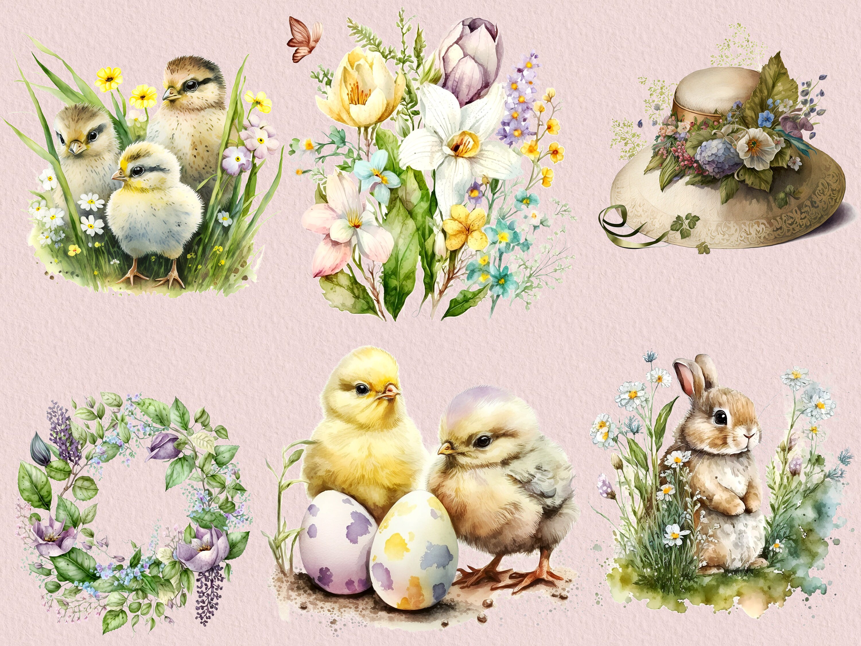 Easter Clipart Bundle, Easter Bunny Clipart, Bunny Clipart, Sublimation ...