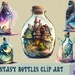 Fantasy Magical Bottles Clipart Bundle, Story Bottles Png, Bottle ...