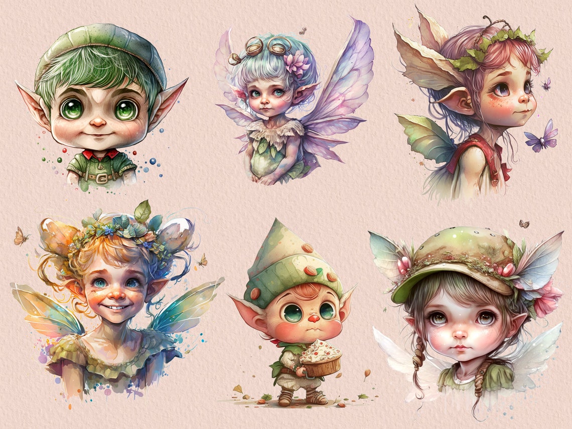 Cute Fairies Clipart Bundle, Fairy Png, Fairy Clipart, Sublimation PNG ...