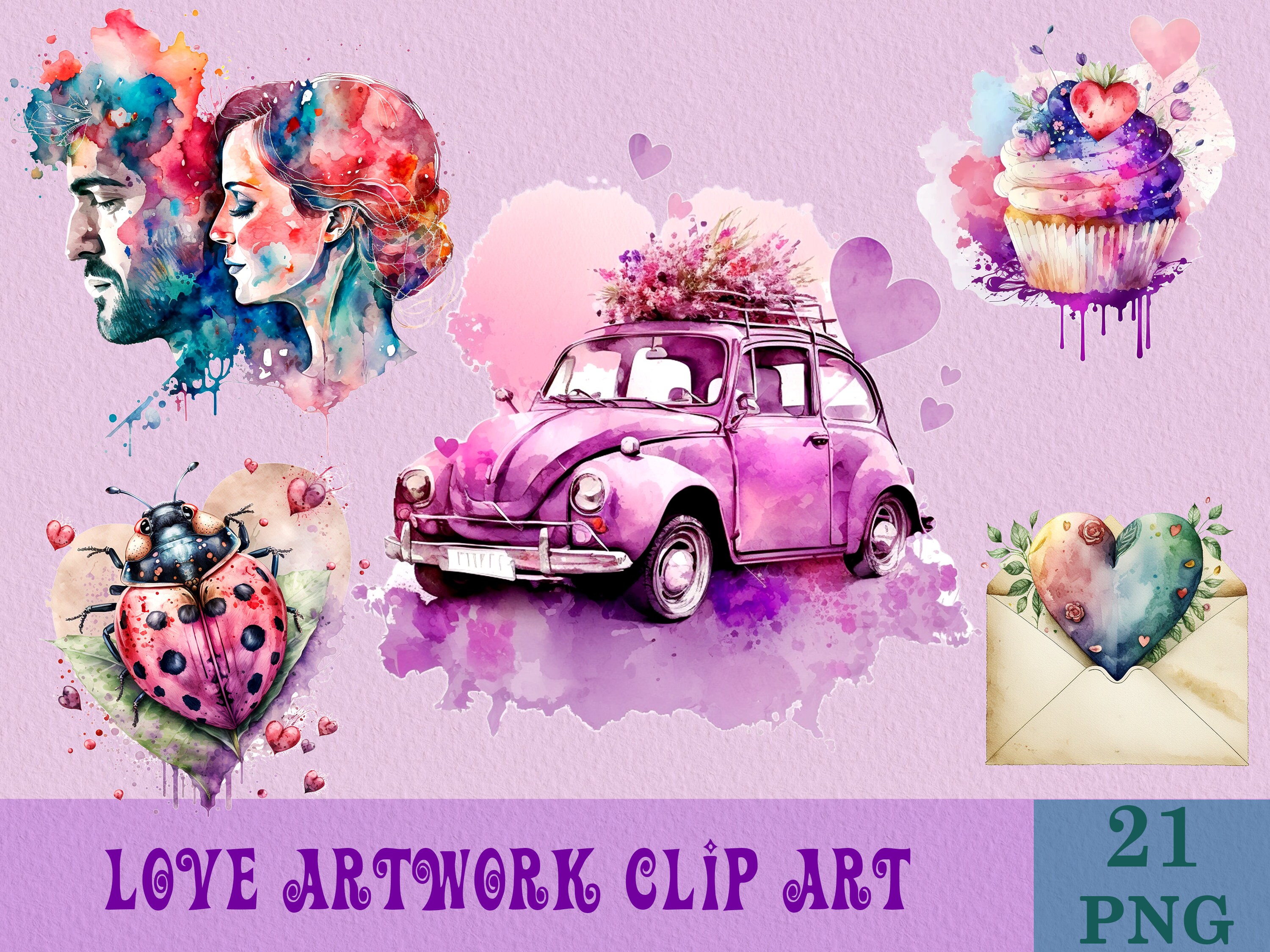 Love Clipart Bundle, Love Romance Clipart, Love Art Png, Sublimation ...