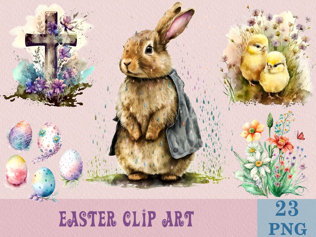Easter Clipart Bundle, Easter Bunny Clipart, Bunny Clipart, Sublimation ...