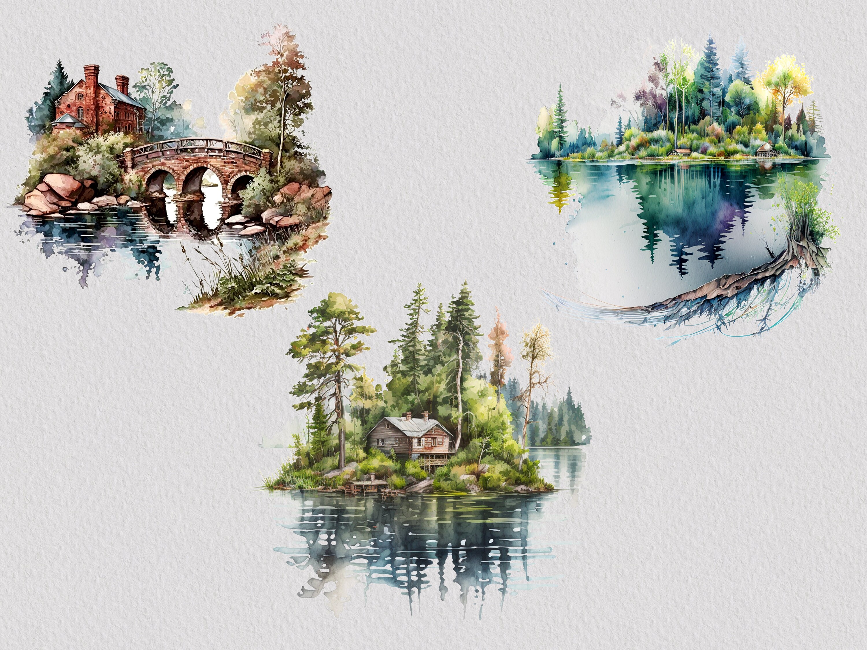 Lake and Pond Clipart Bundle, Lake Png, Lake Clipart, Sublimation PNG ...