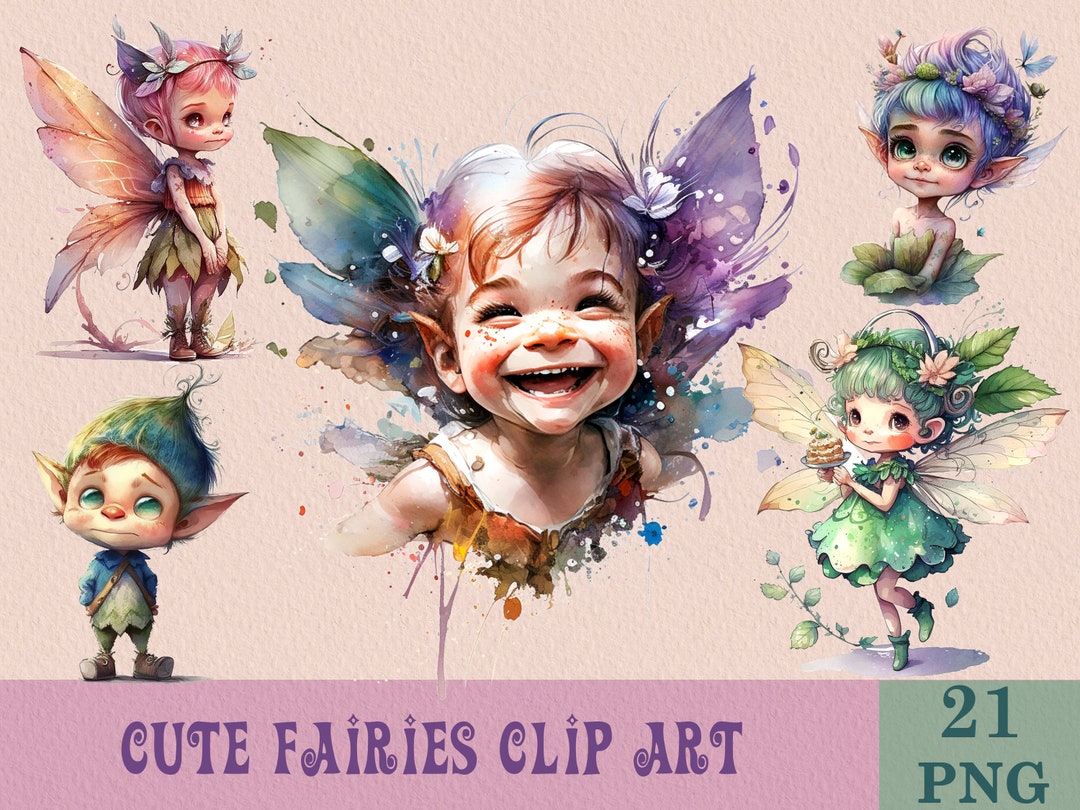 Cute Fairies Clipart Bundle, Fairy Png, Fairy Clipart, Sublimation PNG ...