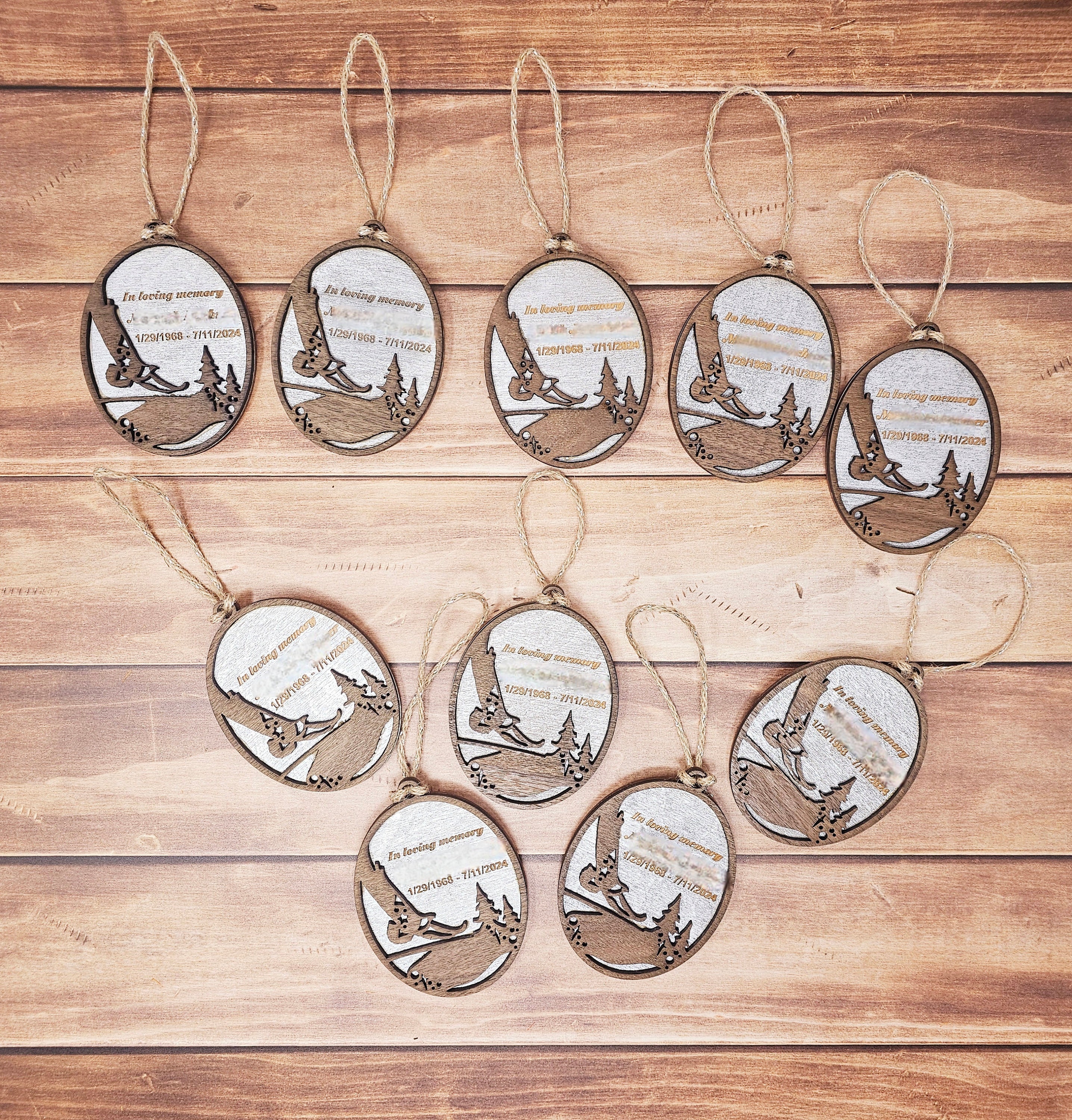 Personalized Memorial Ornament With Eagle - Custom Name Dates or Saying ...