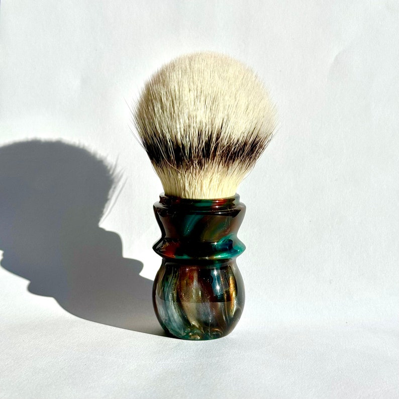 Starry Night Shaving Brush Silvertip Synthetic Badger Hair 26mm Extra Dense Tuxedo Fan Shape ...