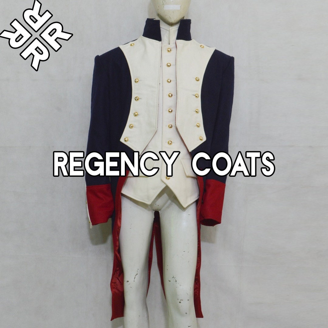 New Men Navy Blue Wool Napoleonic Uniform, Napoleon Tailcoat, British ...