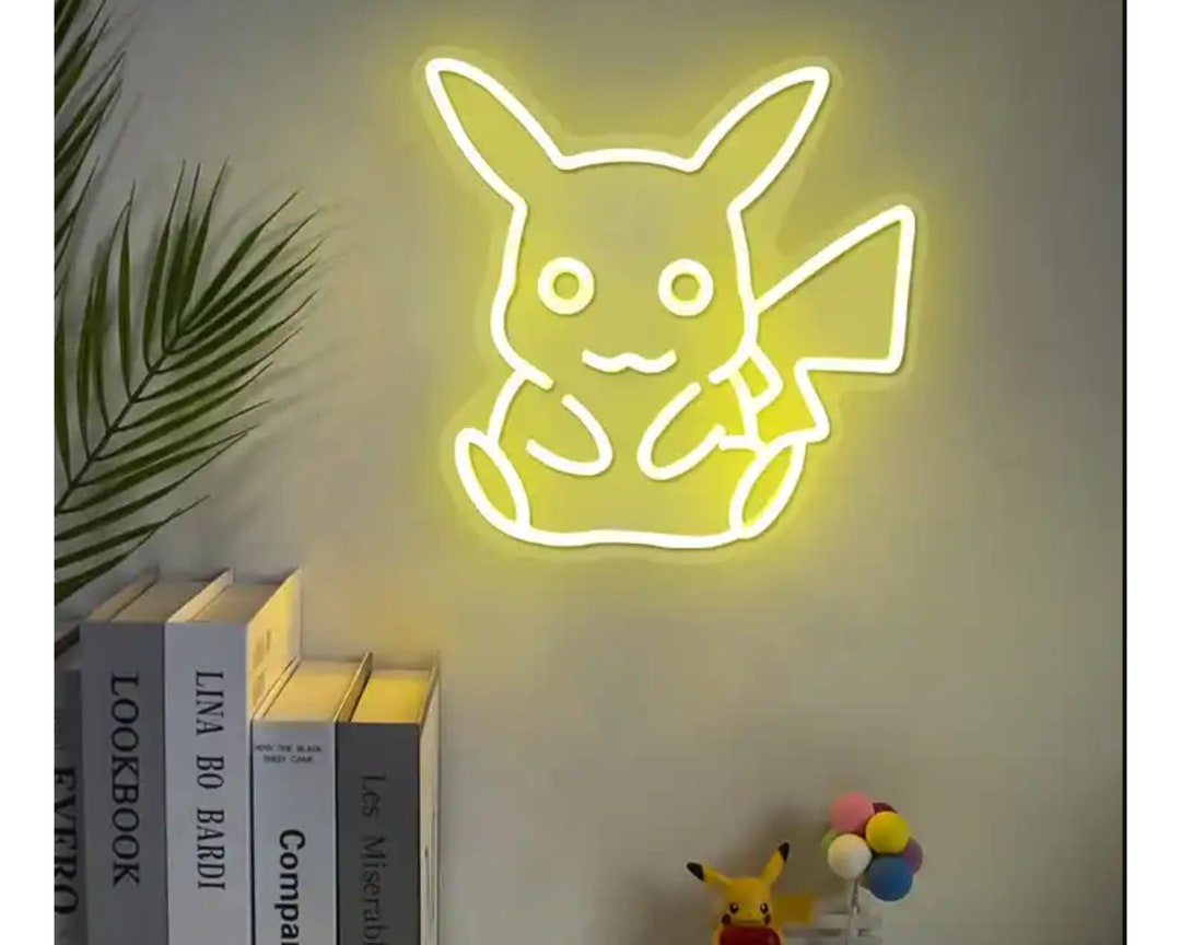 Pikachu Neon Sign, Anime Neon Sign, Custom LED Neon Signs, Pokemon ...