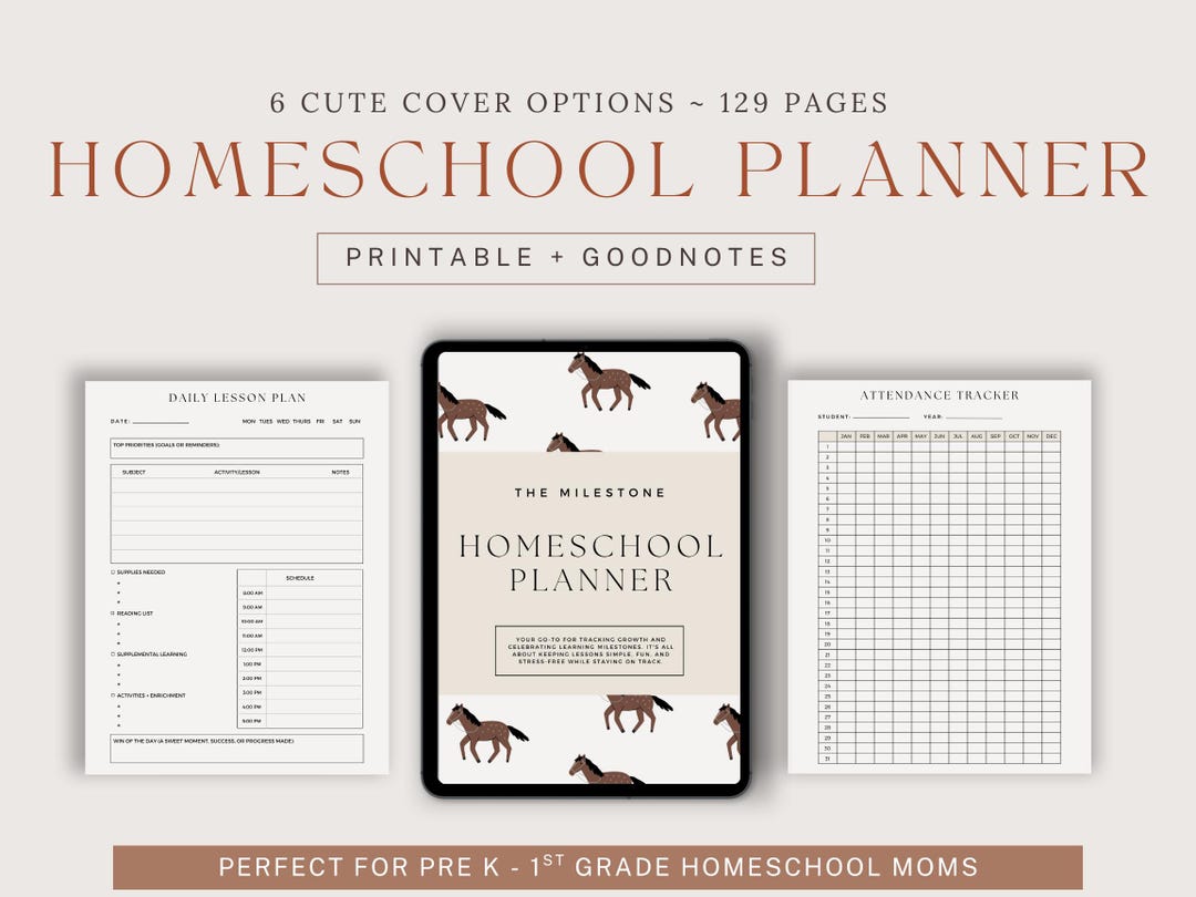 Beginner Homeschool Planner for Moms – Pre-k to 1st Grade – Printable ...