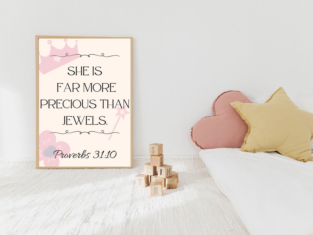 Precious Jewels Scripture Wall Art, Digital Prints for Girls Room ...