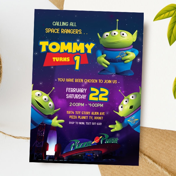 Toy Story Pizza Planet Birthday Invitation - Etsy