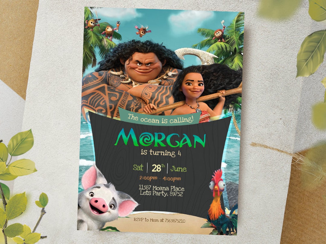 Moana Digital Invitation / Moana Party Invite / Moana Birthday - Etsy