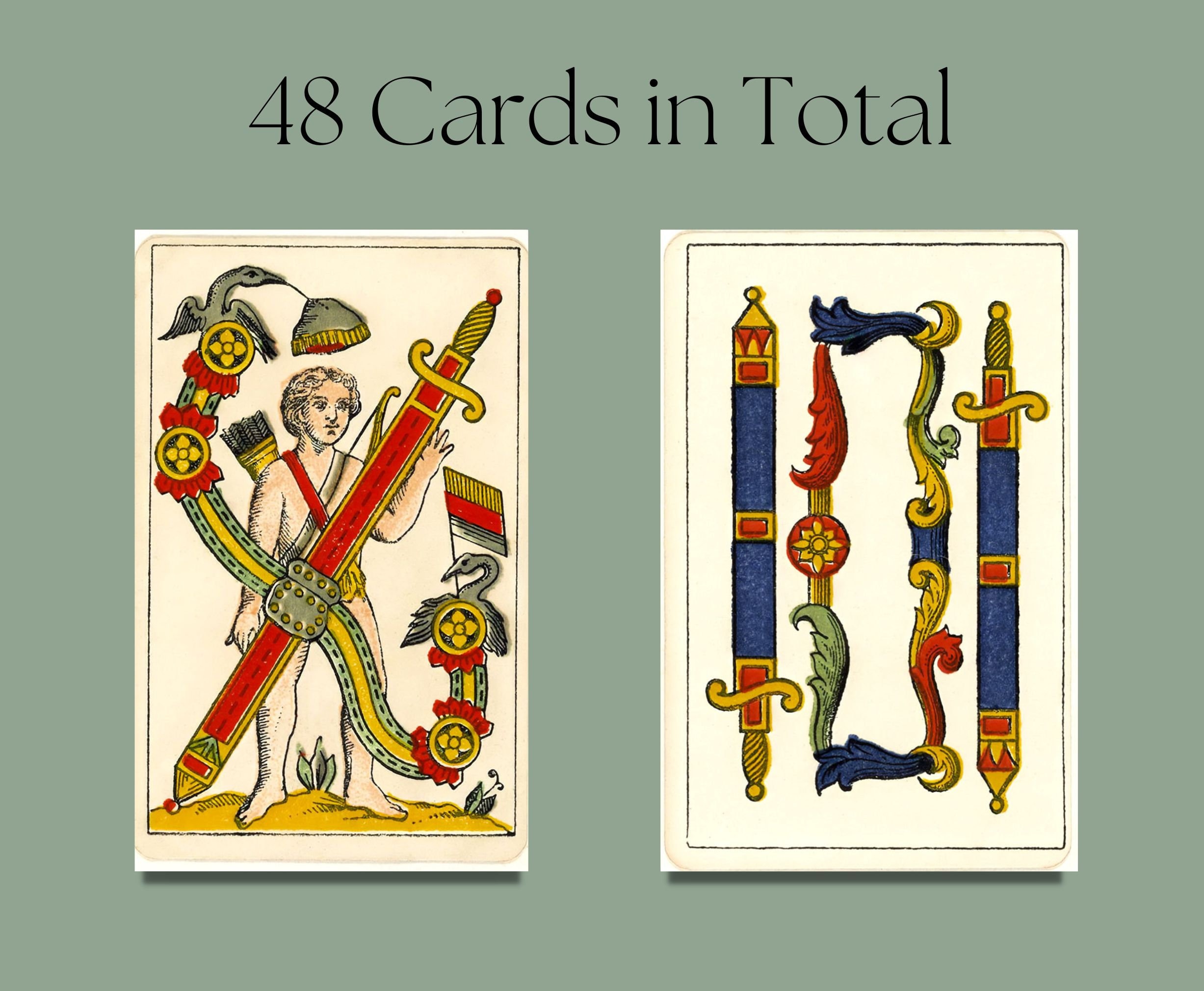 Printable "aluette" Playing Card Deck, French Card Game High Resolution ...