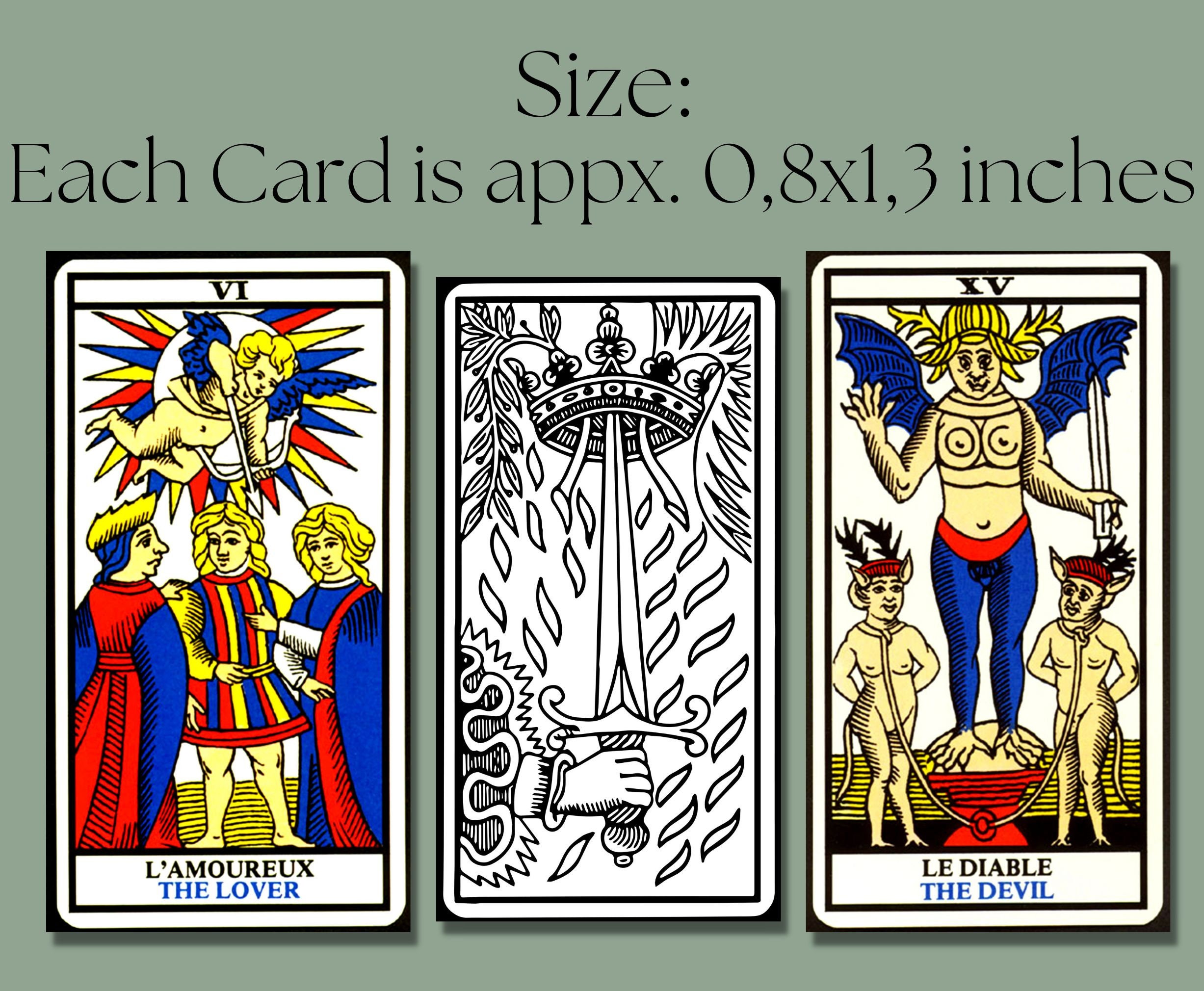 Printable Mini Tarot Card Deck Stickers Black & White and - Etsy