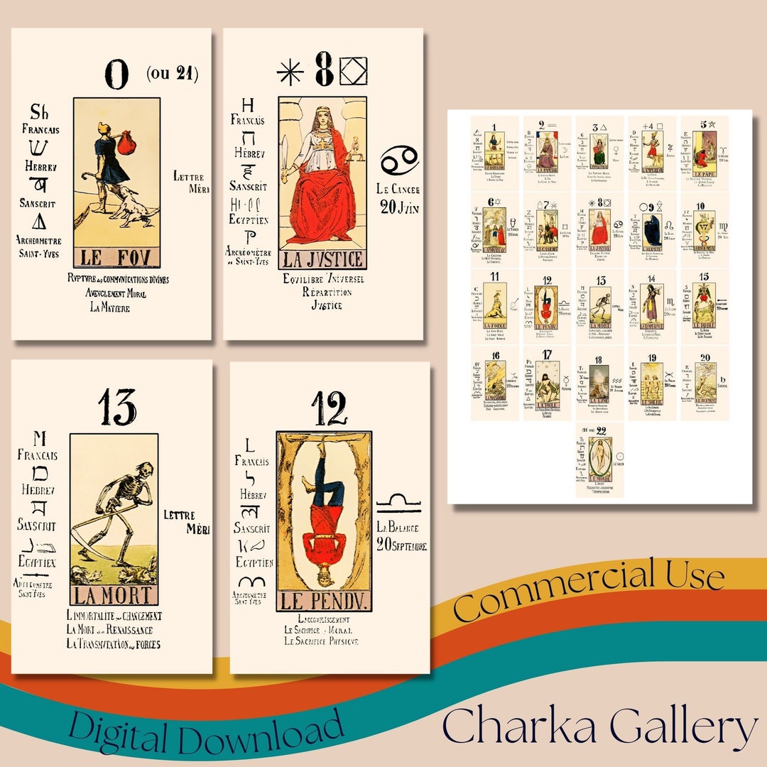 Printable "papus" Design Major Arcana Tarot Cards, Vintage Tarot Cards ...
