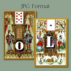 Antique French Alphabet Cards 1840 • F. Séré Abécédaire Deck • 32 Large ...