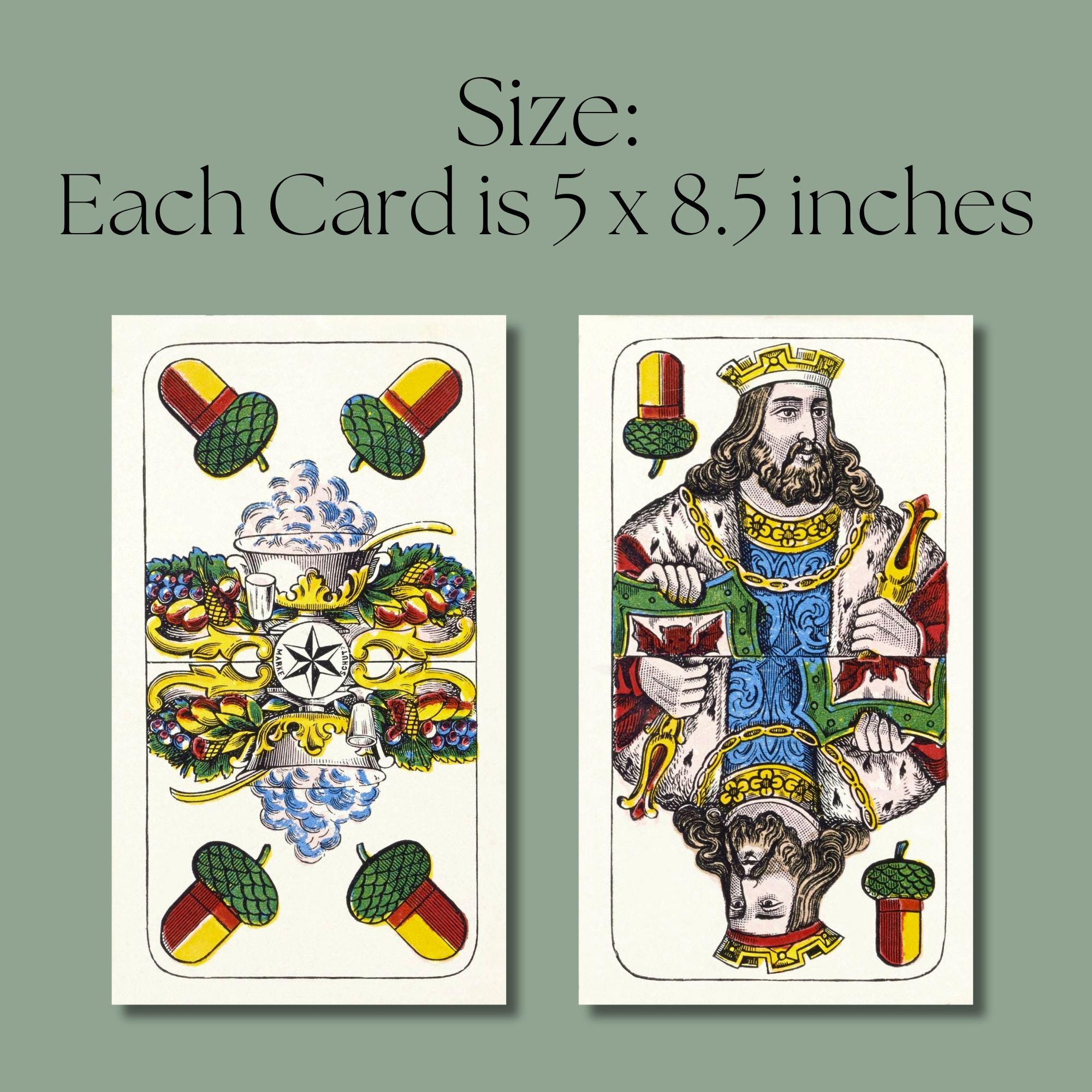 Antique German Playing Cards 1865 • C.L. Wüst Frankfurt • Württemberg ...