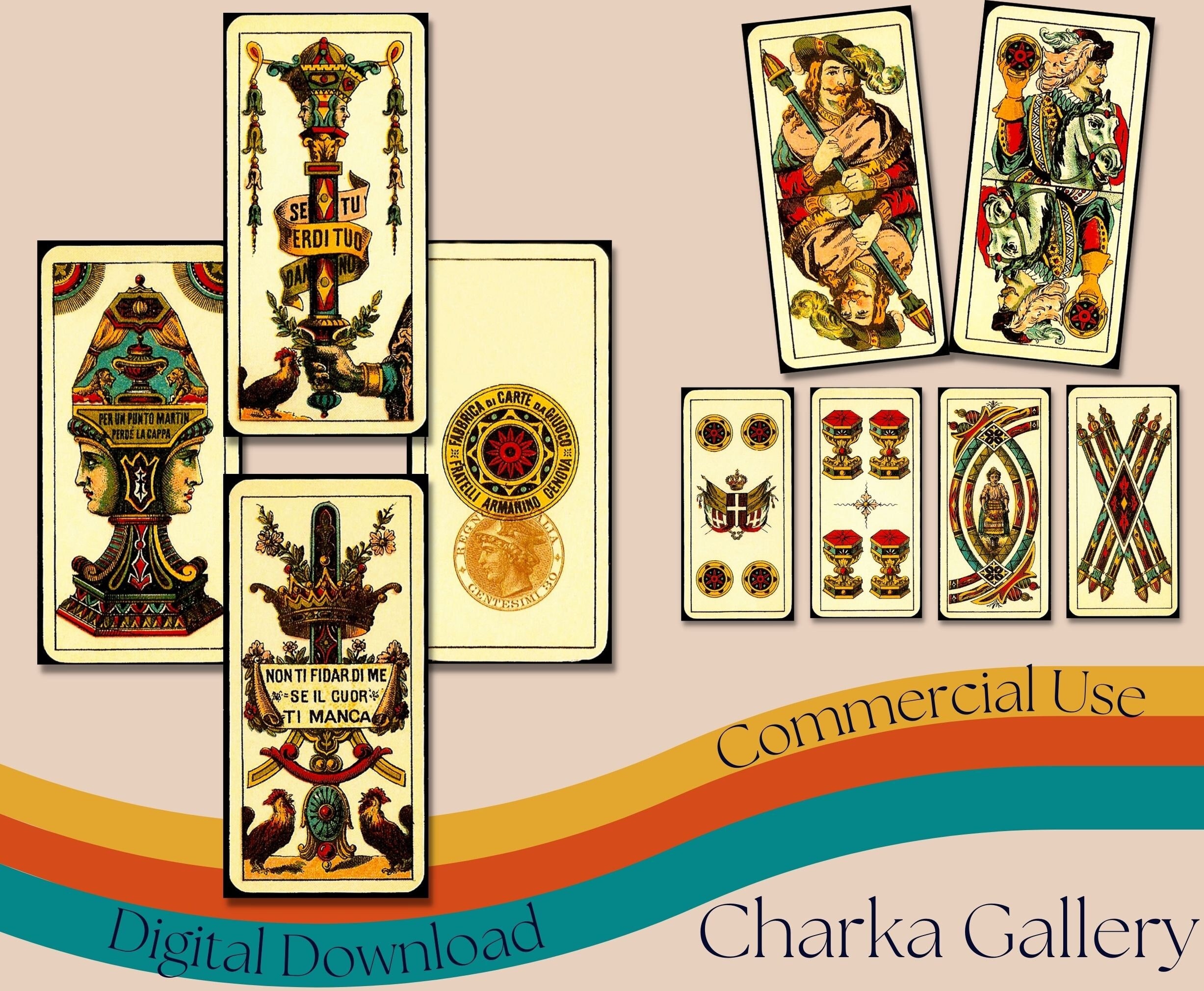 Printable trevigiane Playing Cards Full Deck, High Resolution Italian ...