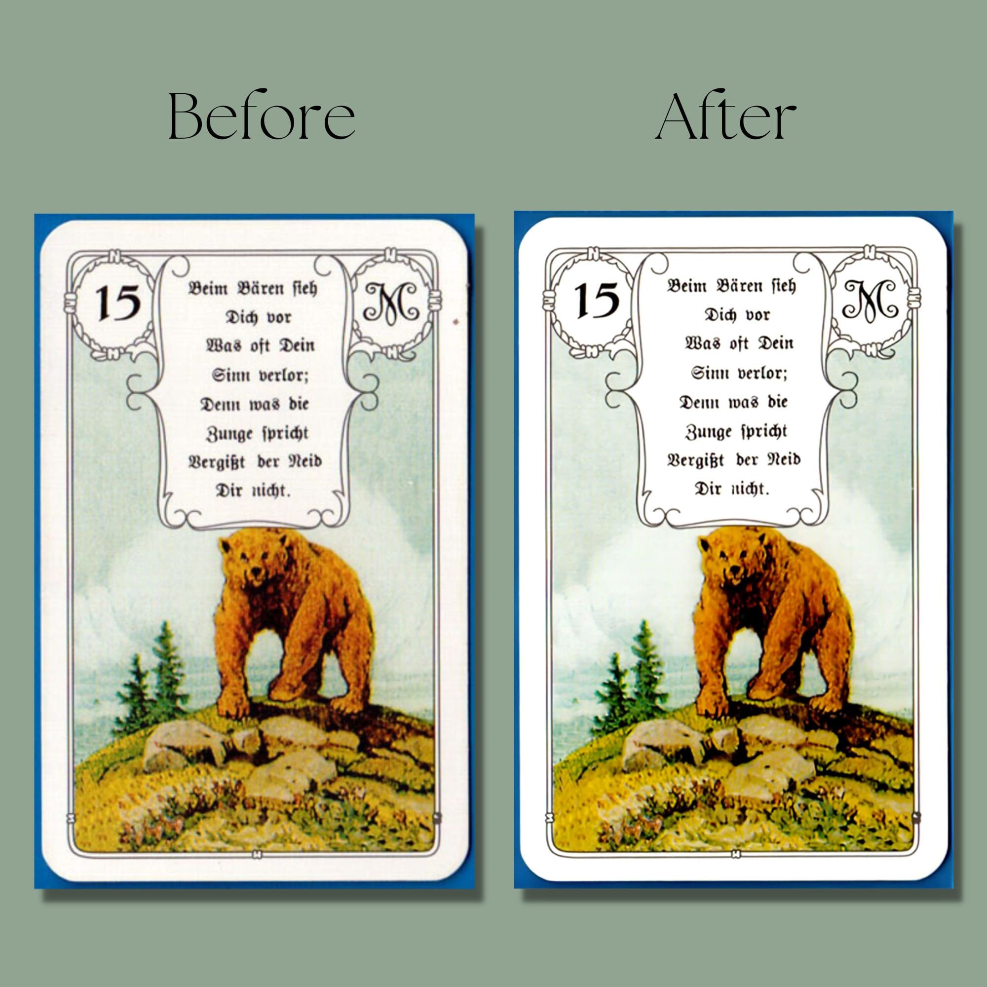 Printable Lenormand Fortune Telling Cards, Vintage German Divination ...