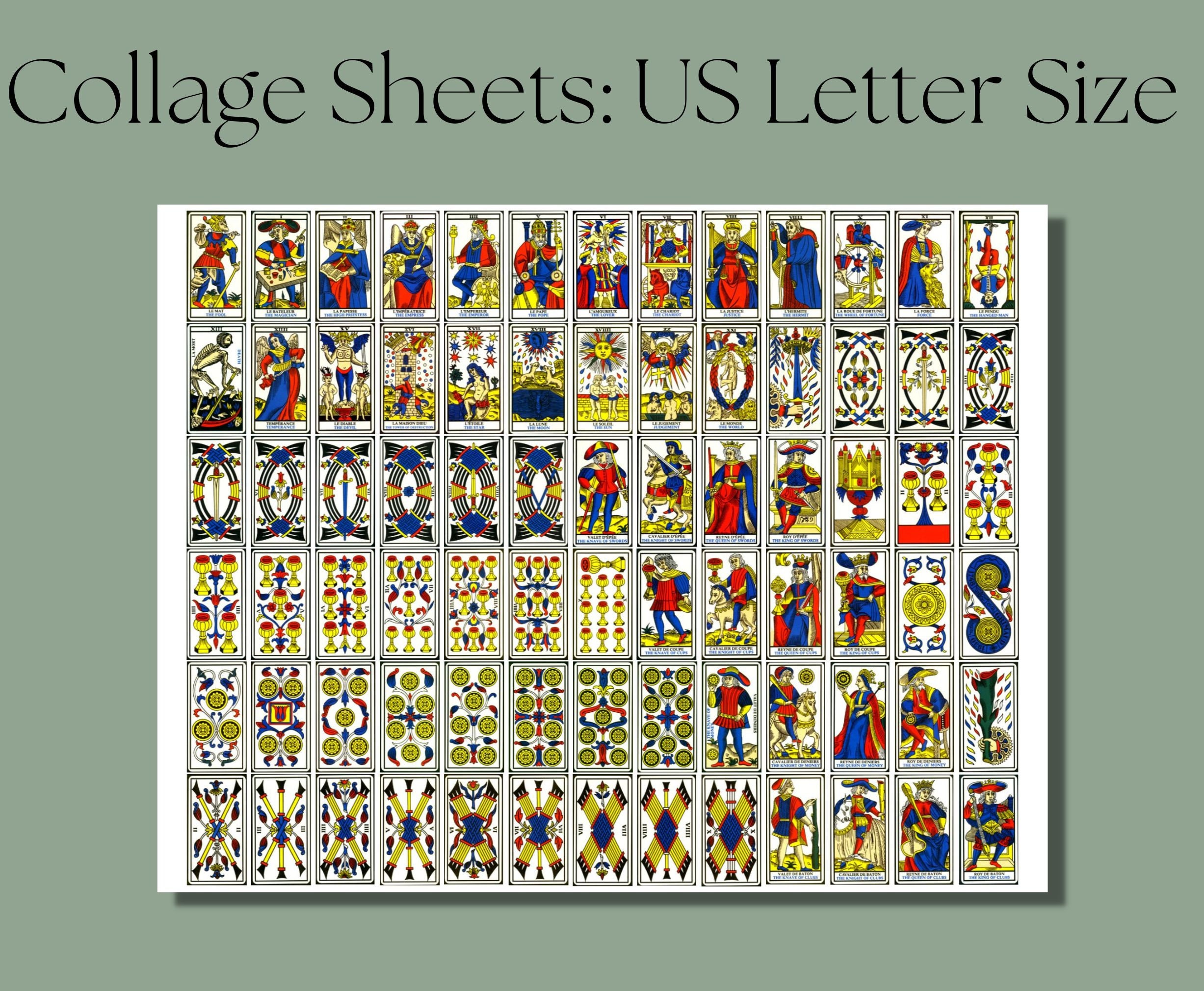 Printable Mini Tarot Card Deck Stickers Black & White and - Etsy