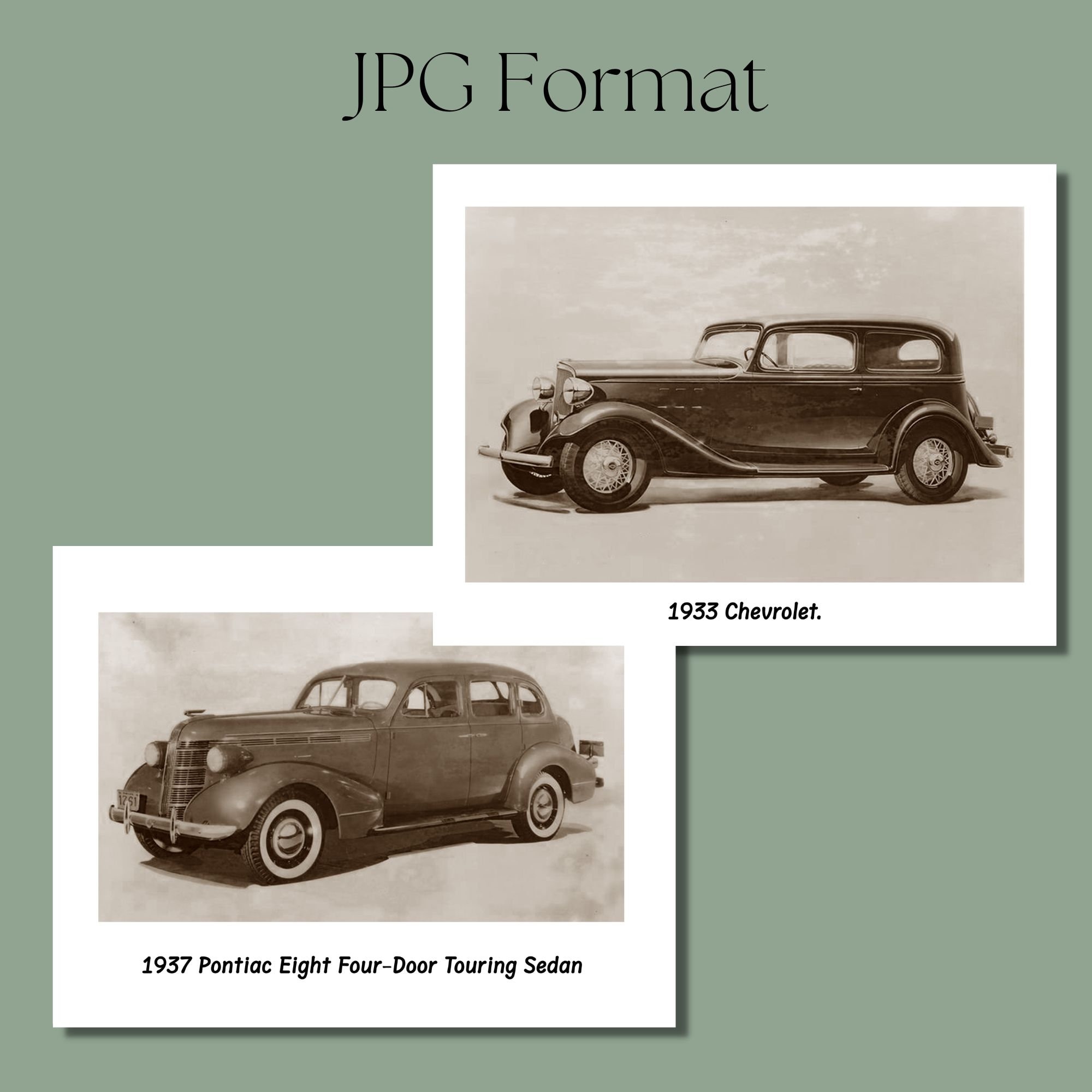 Printable chevrolet Pontiac 1912-1938 Photographs, Vintage Cars Collage ...