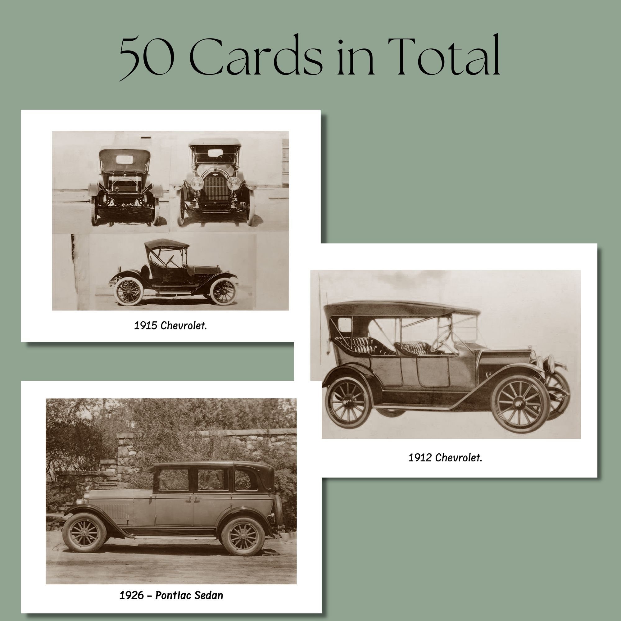 Printable chevrolet Pontiac 1912-1938 Photographs, Vintage Cars Collage ...