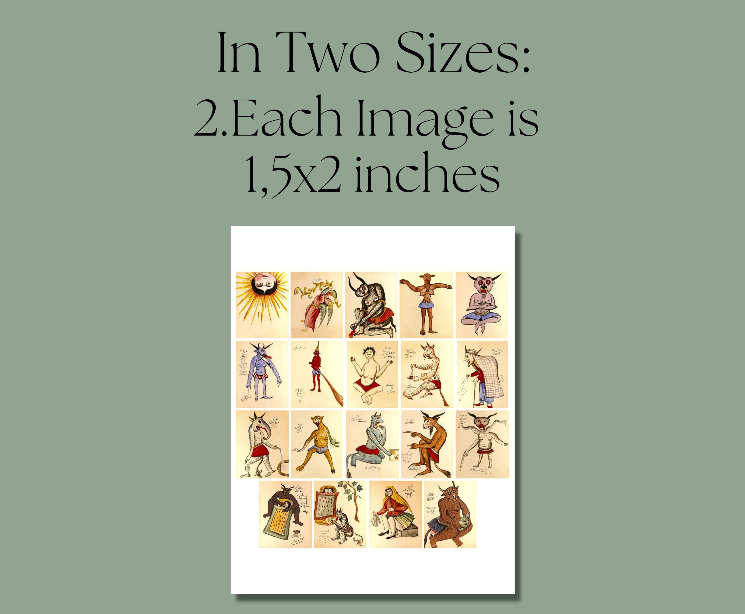 Printable persian Demons Illustrations, Devil Drawings Wall Art Print ...