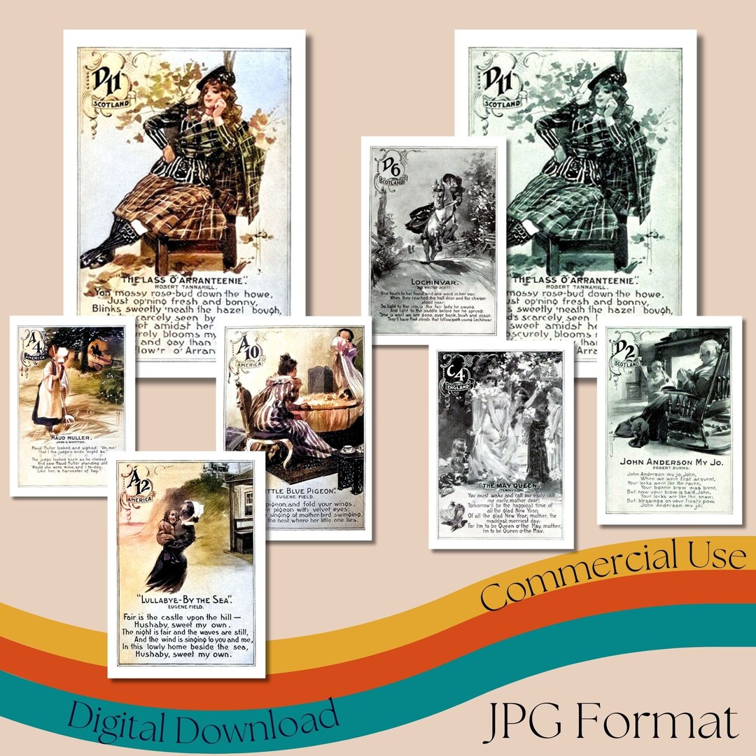 Vintage 'poems' Playing Cards Full Deck, 19th Century Cards, History of ...