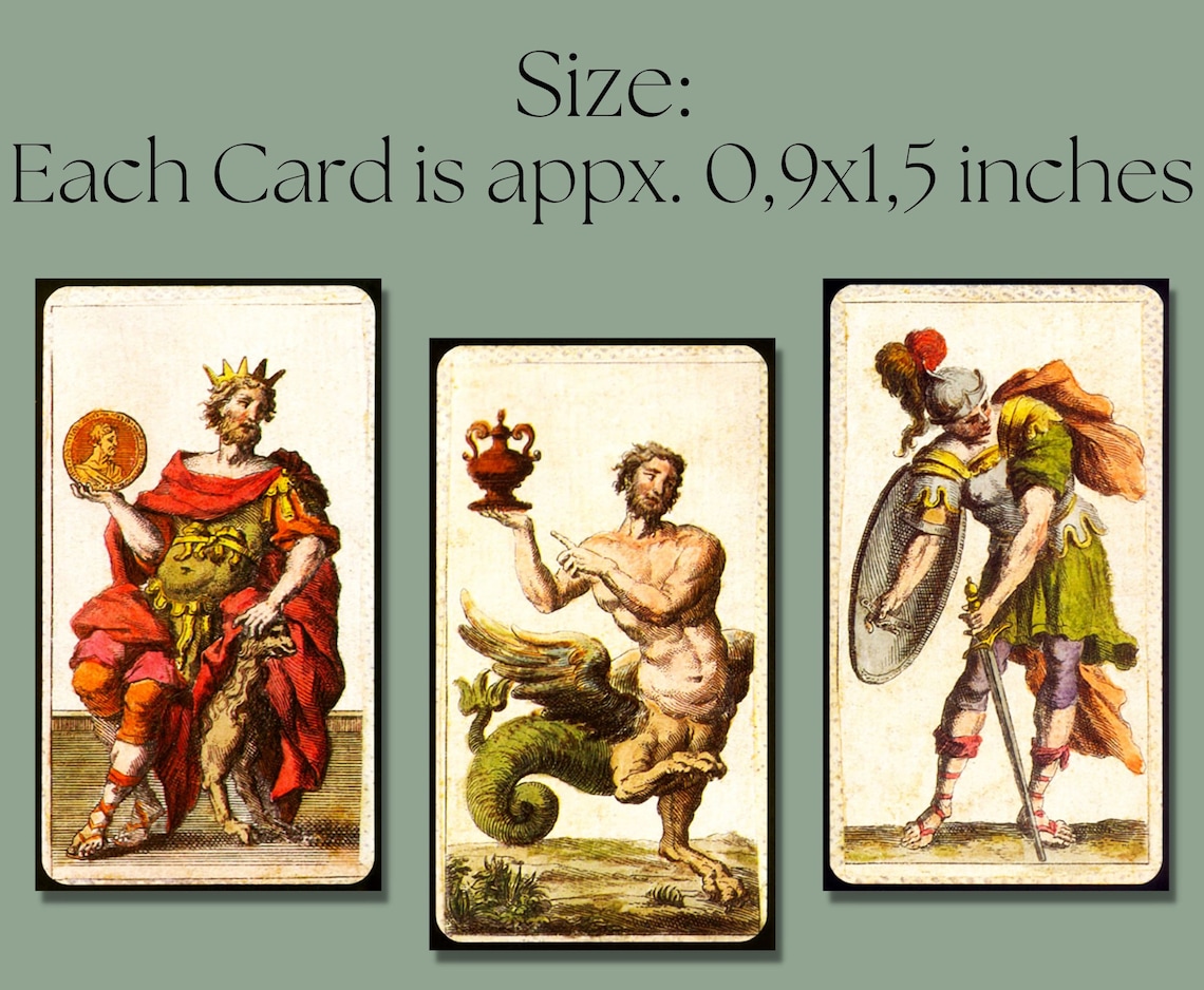 Printable Mini Tarot Card Deck Stickers minchiate - Etsy