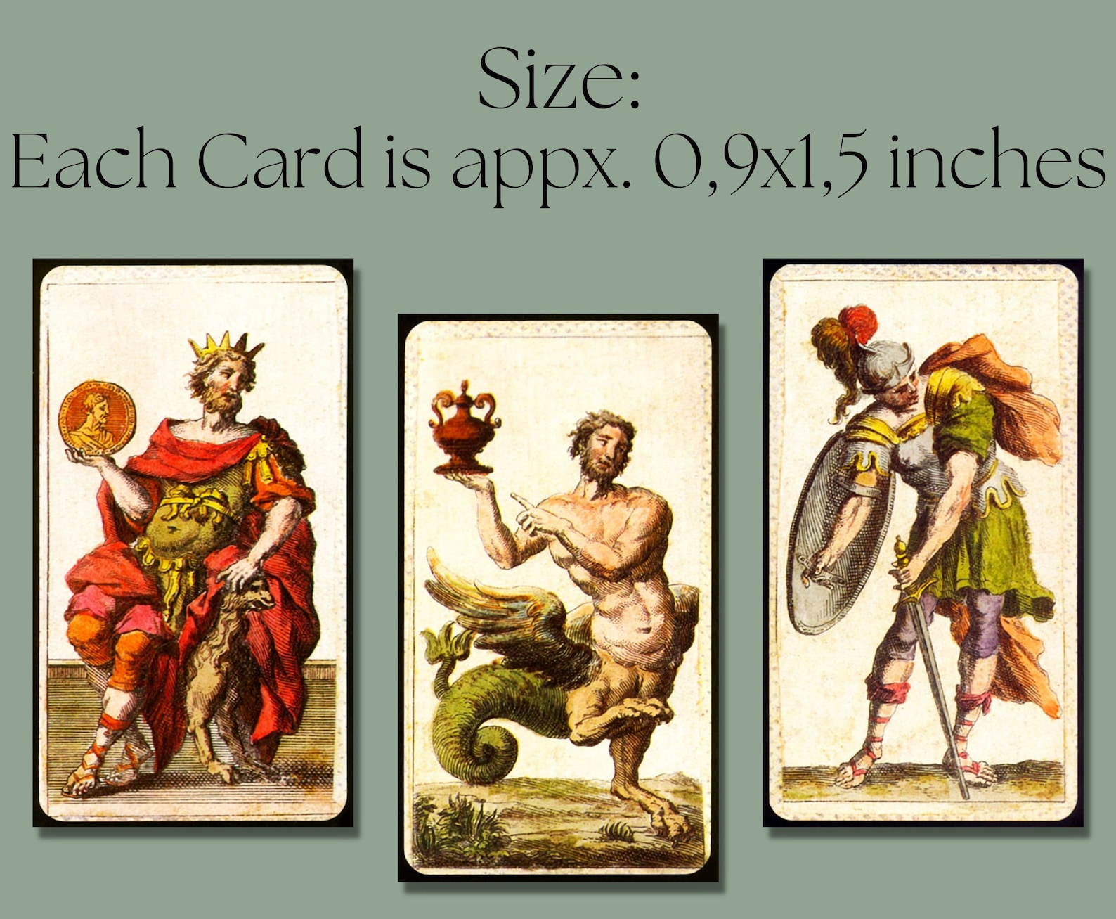 Printable Mini Tarot Card Deck Stickers, minchiate Etruria Miniature ...