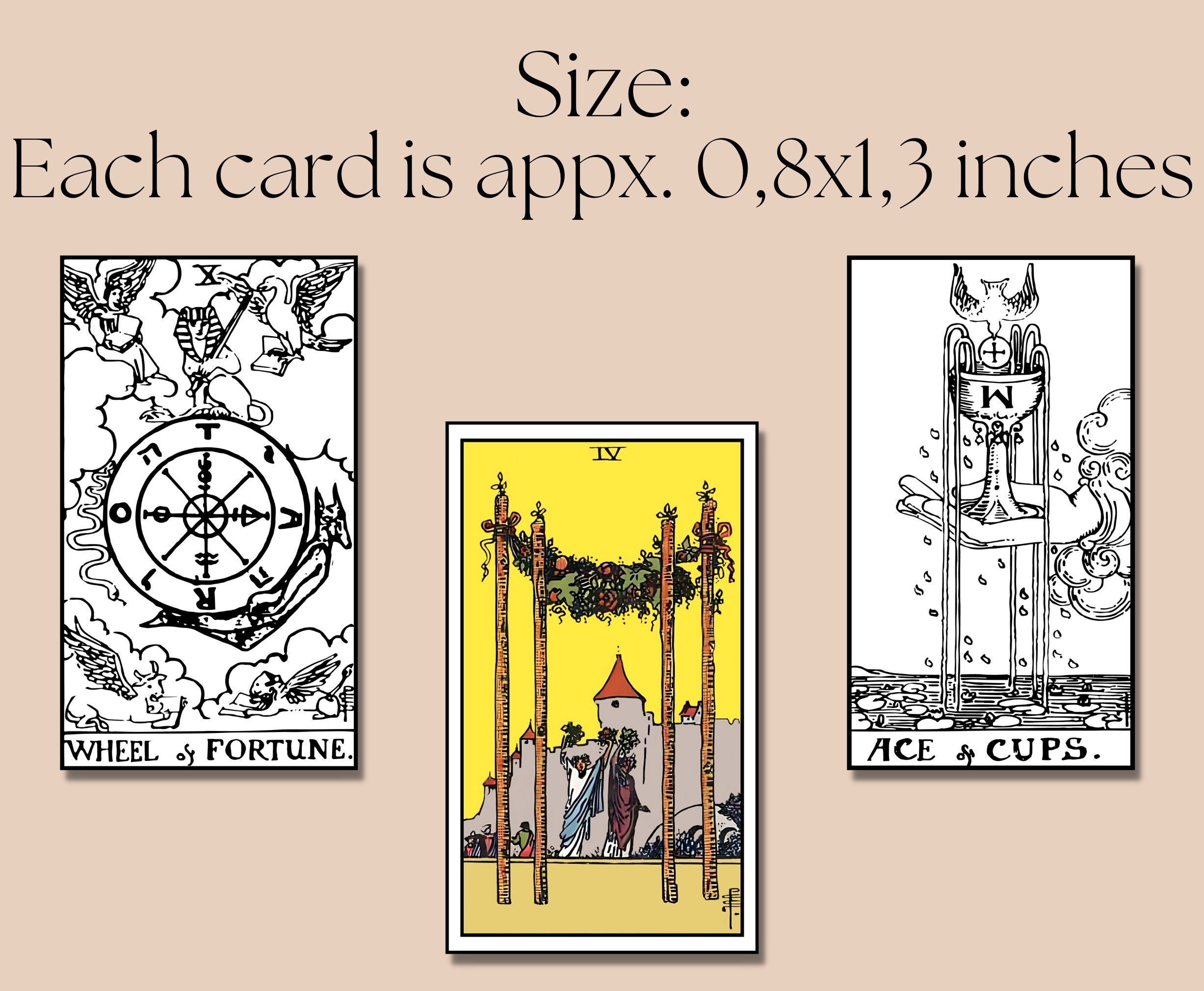 Printable Mini Tarot Card Deck Stickers, Black & White and Color Rider ...