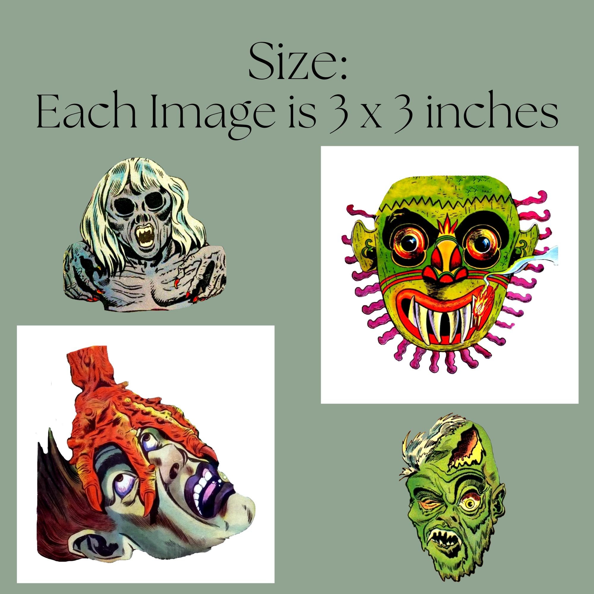 132 Vintage Horror Comic Characters • Halloween Clipart Bundle ...