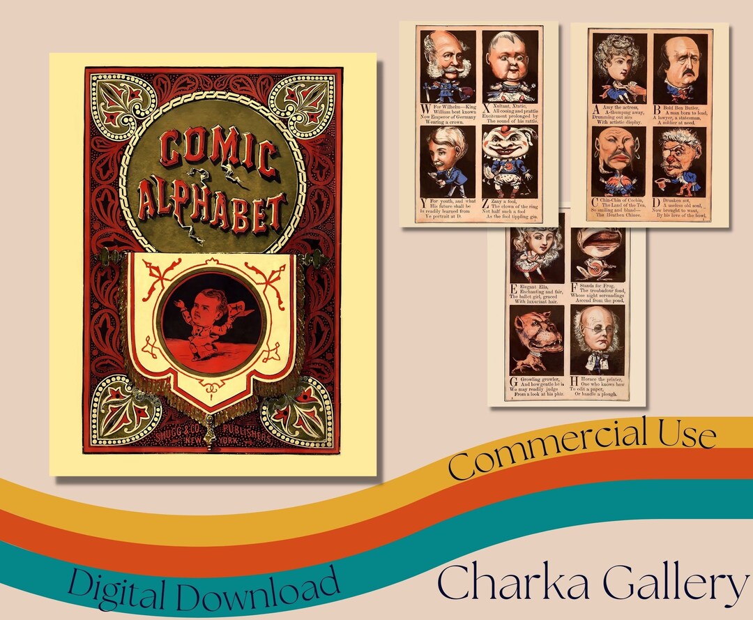 Printable Vintage Comic Alphabet, Digital Alphabet for Journals ...