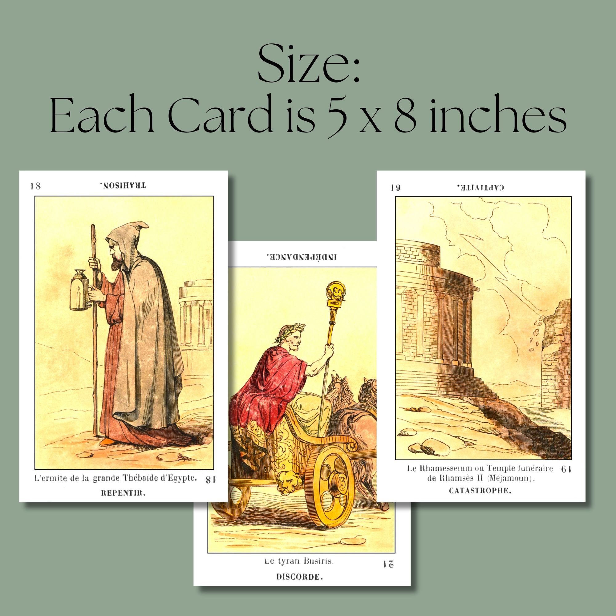 Grand Etteilla III Tarot • 1850s Egyptian Fantasy Deck • Large Wall Art ...