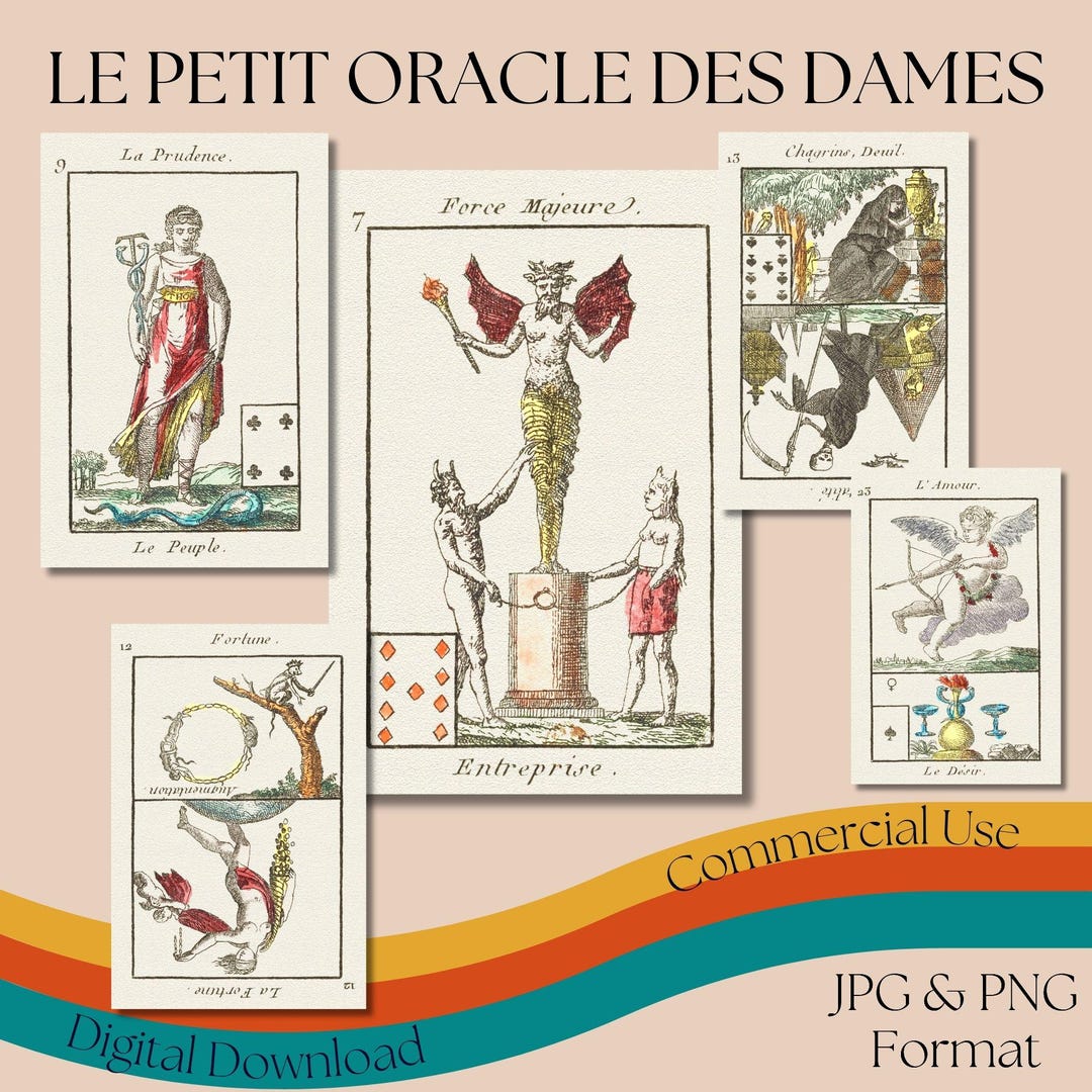 Le Petit Oracle Des Dames 1795 • Petit Etteilla Tarot • Vintage French ...