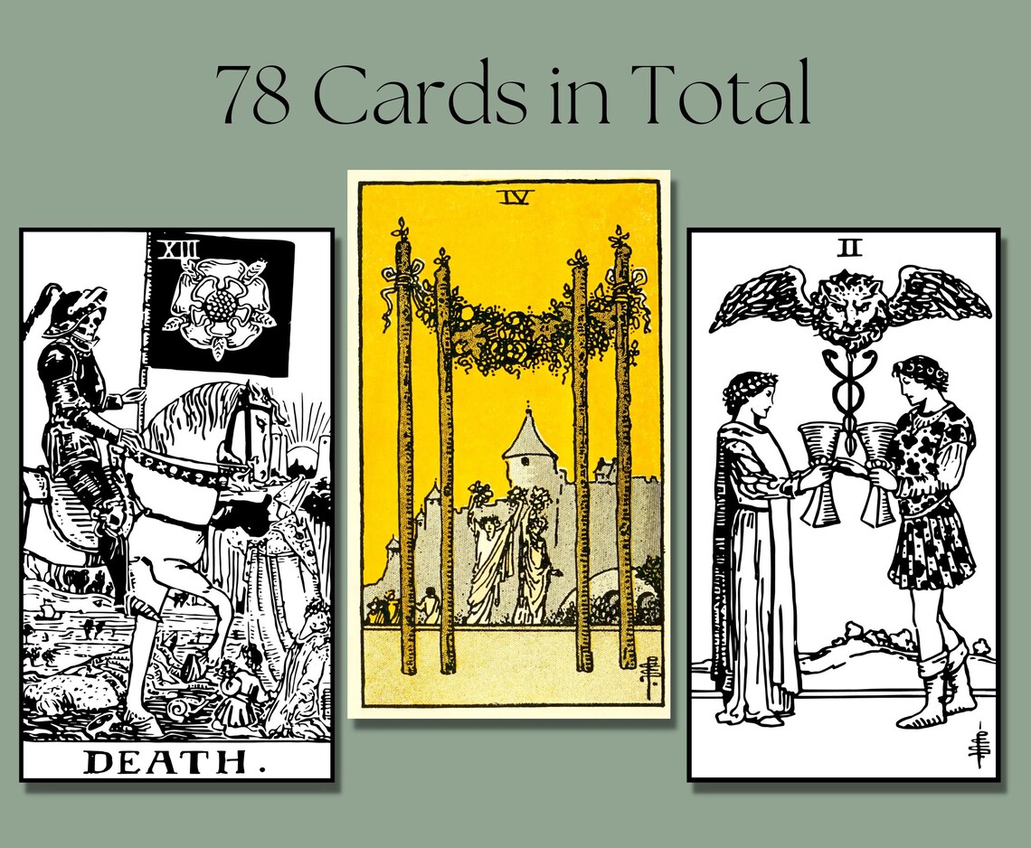 Printable Black & White and Color Rider Waite Tarot Deck - Etsy