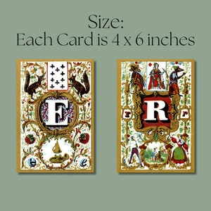 Antique French Alphabet Cards 1840 • F. Séré Abécédaire Deck • 32 Large ...