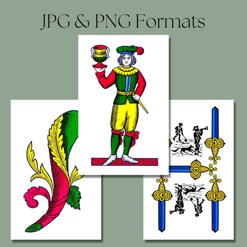 Printable "naples" Playing Cards, Italian Playing Card Collage Sheet ...