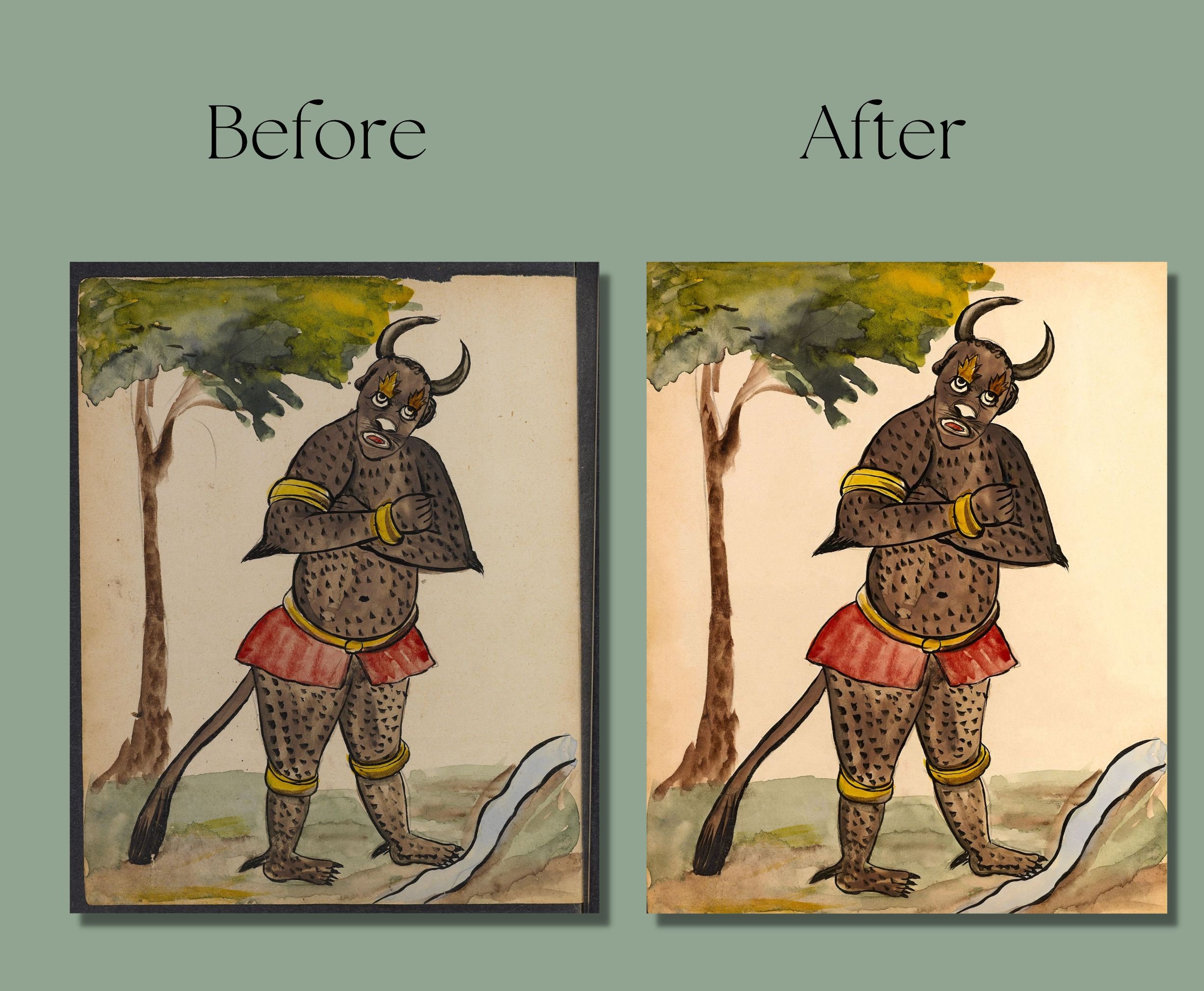 Printable persian Demons Illustrations, Devil Drawings Wall Art Print ...