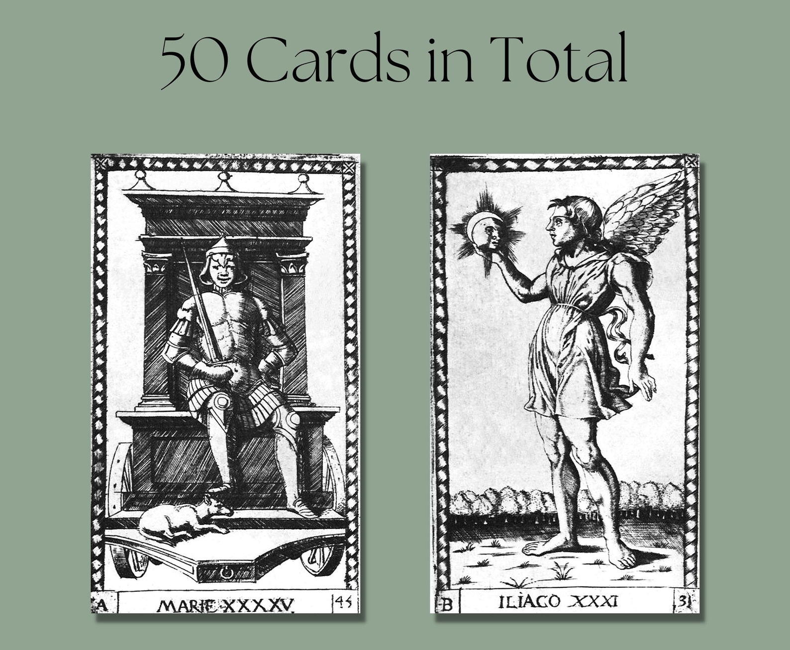 Mantegna Tarocchi 50 Cards • Renaissance Art Engravings • 16th Century ...