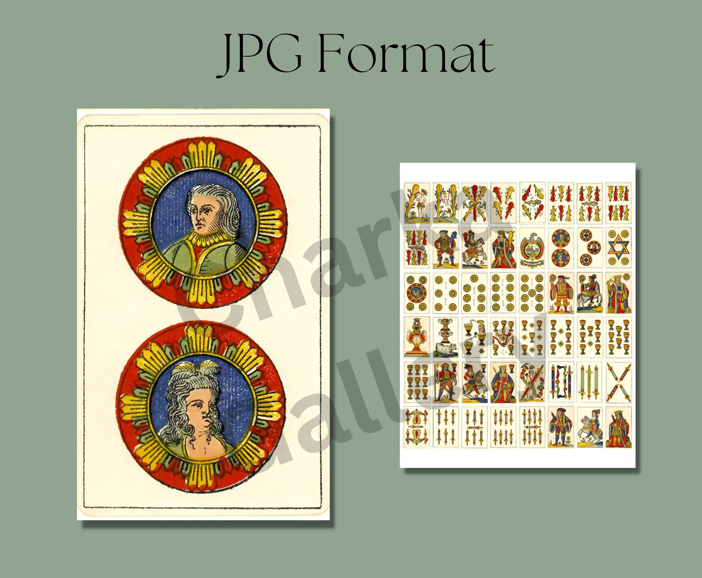 Printable aluette Playing Card Deck, French Card Game High Resolution ...