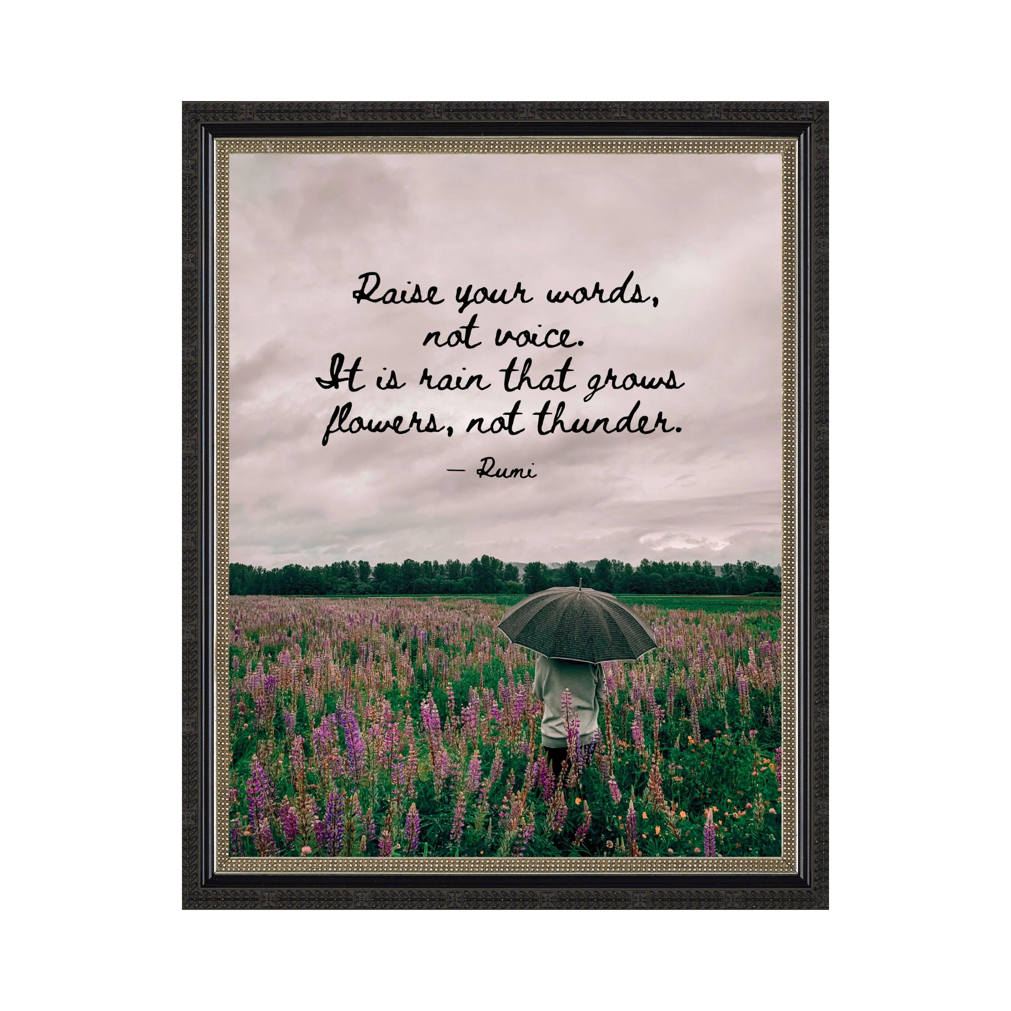Raise Your Words Poem, Rumi Quote, Inspirational Quote, Home Decor ...