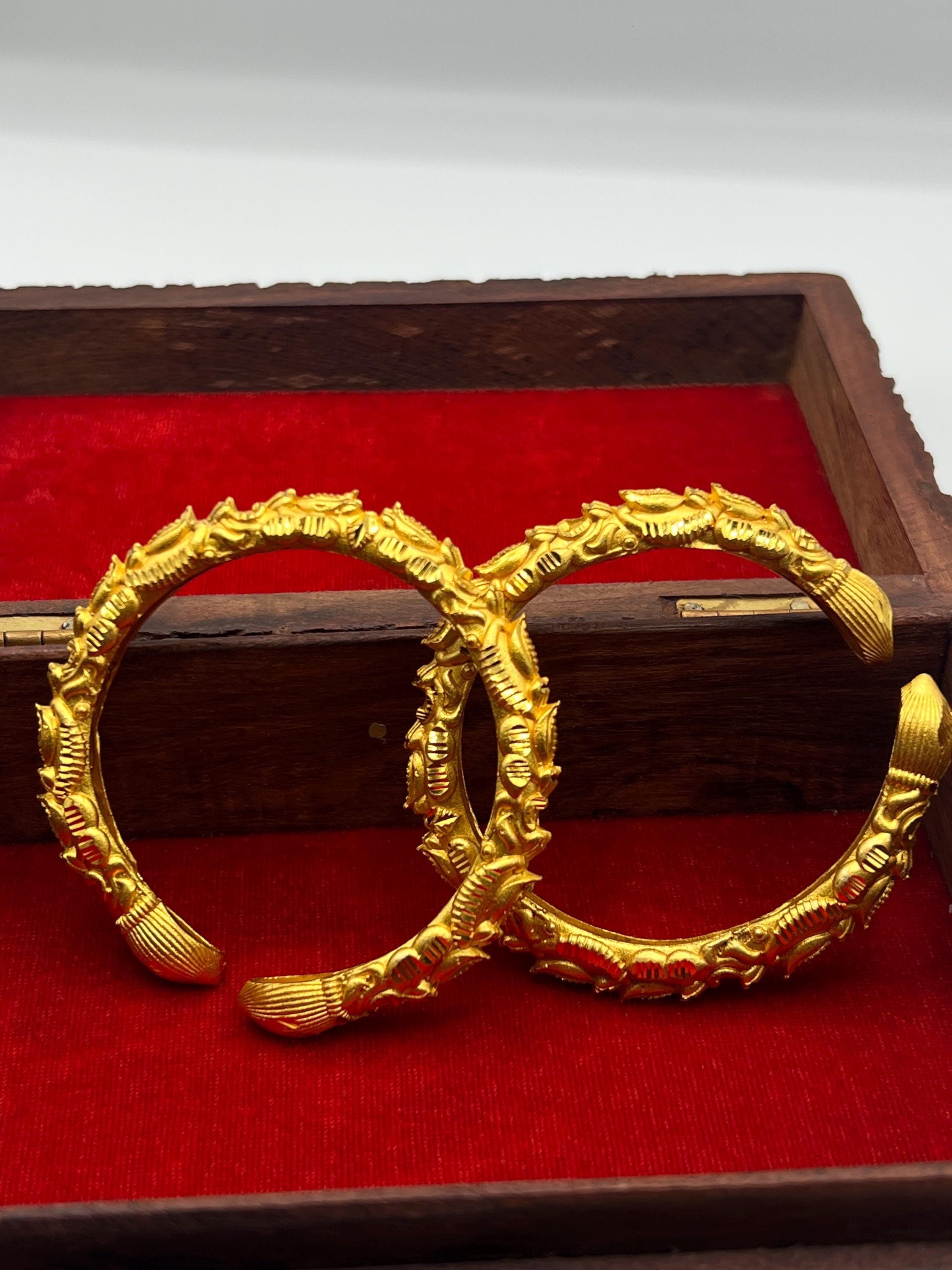 Gold-plated Adjustable Nepali Bungey Bala, Unique Kade Bala Design ...