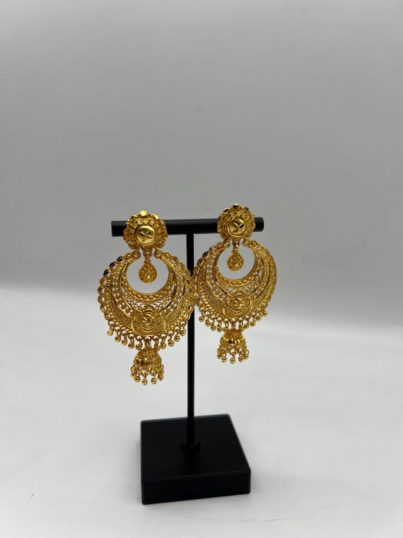 24k gold plated big Jhumka earrings ramlila