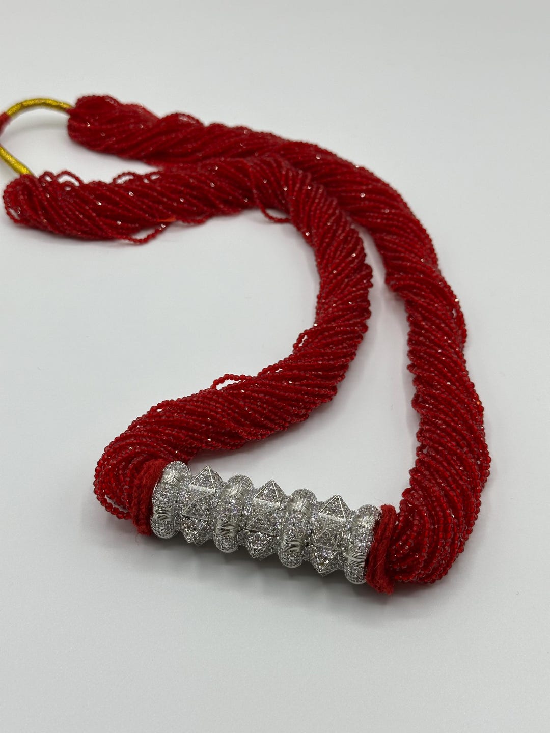 AD Maili Tilhari in Red Hydro Potey Necklace – Traditional Nepali ...