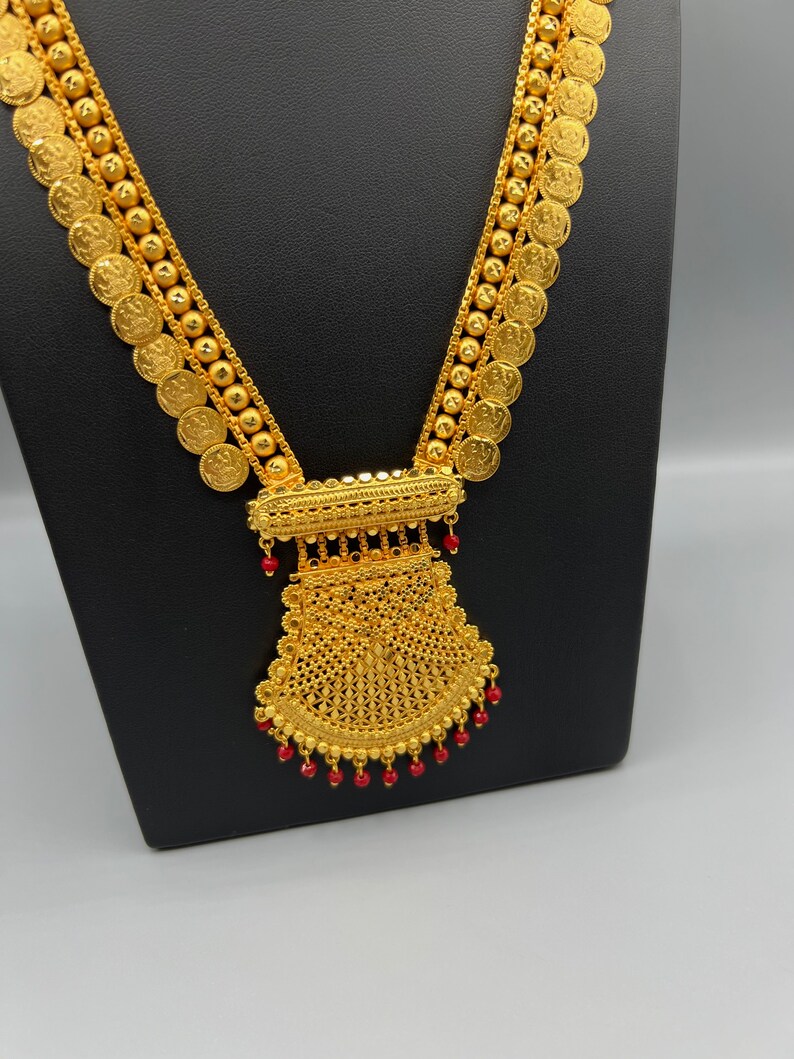 Gold Plated Coin Rani Haar Set, Inspired by India, Pakistan, and Nepal ...