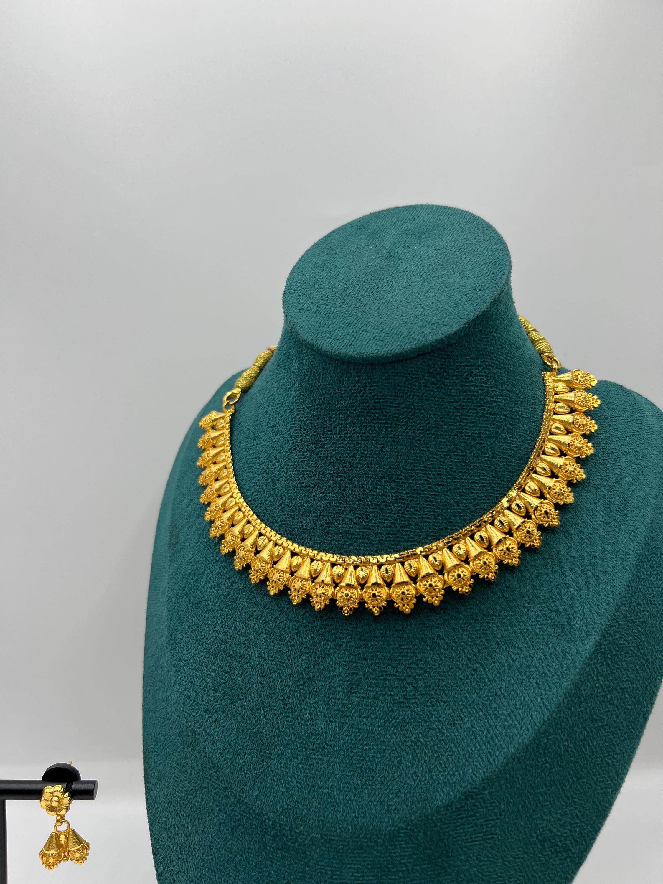 Gold Plated Mini Haar Set Bridal Necklace Traditional Indian Jewellery ...