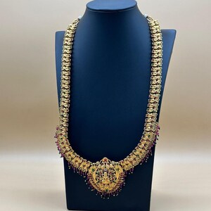 Heavy Gold Plated Temple Jewellery Set – Mini Necklace, Long Necklace ...