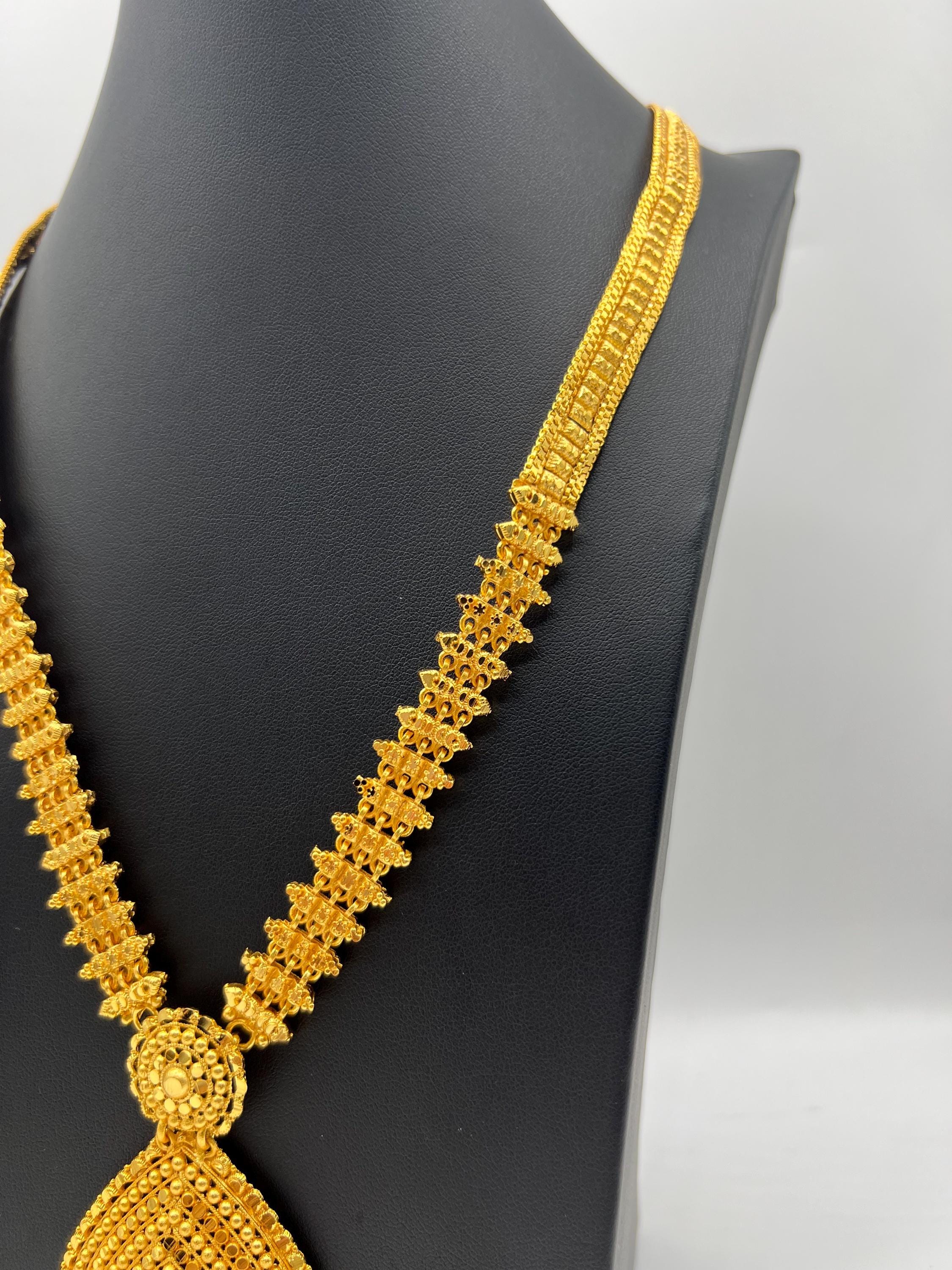 24k Gold Plated Rani Haar Set, Inspired by India, Pakistan, and Nepal ...